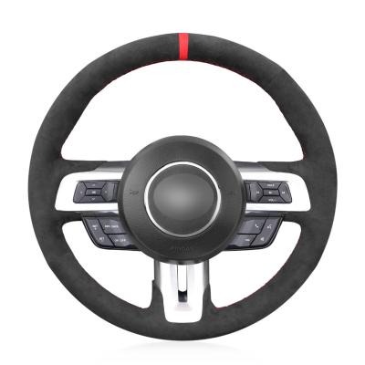 China Hand Stitching Soft Athsuede Steering Wheel Cover For Ford Mustang 2015-2023 for sale