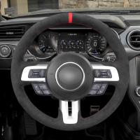 China Hand Stitching Soft Athsuede Steering Wheel Cover For Ford Mustang 2015-2023 for sale