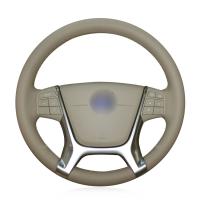 China Car Accessories Hand Sewing Stitching Beige Artificial Leather Steering Wheel Cover for Volvo S80 XC60 XC70 2010 2011 2012 2013 for sale