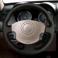 China Wholesale Hand Sewing Artificial Leather Steering Wheel Cover for Renault Megane 2 2003-2008 Kangoo 2008-2012 Scenic 2 2003-2009 for sale