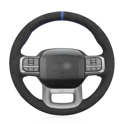 China Hand Stitching  Athsuede Steering Wheel Cover For Ford F-150 F-350 F-450 Expedition 2021-2024 for sale