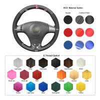 China Hand Sewing Black Suede Carbon Steering Wheel Cover for Chevrolet Corvette Malibu 2008-2012 HHR 2006-2011 Cobalt 2010 for sale