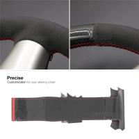 China Hand Sewing Black Suede Carbon Steering Wheel Cover for Chevrolet Corvette Malibu 2008-2012 HHR 2006-2011 Cobalt 2010 for sale