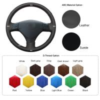 China Car Accessories Interior Black Genuine Leather Custom Steering Wheel Cover For Toyota Corolla Verso 2006 Camry 2004 2005 2006 for sale