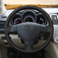China Car Accessories Interior Black Genuine Leather Custom Steering Wheel Cover For Toyota Corolla Verso 2006 Camry 2004 2005 2006 for sale