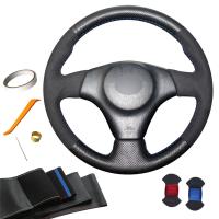 China DIY Suede Black Leather Customized Car Wrap Steering Wheel Cover For Toyota Corolla Matrix 2003 2004 2005 2006 2007 2008 for sale