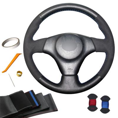 China DIY Suede Black Leather Customized Car Wrap Steering Wheel Cover For Toyota Corolla Matrix 2003 2004 2005 2006 2007 2008 for sale