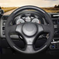 China DIY Suede Black Leather Customized Car Wrap Steering Wheel Cover For Toyota Corolla Matrix 2003 2004 2005 2006 2007 2008 for sale