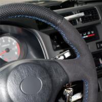 China DIY Suede Black Leather Customized Car Wrap Steering Wheel Cover For Toyota Corolla Matrix 2003 2004 2005 2006 2007 2008 for sale