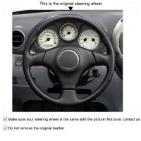 China DIY Suede Black Leather Customized Car Wrap Steering Wheel Cover For Toyota Corolla Matrix 2003 2004 2005 2006 2007 2008 for sale