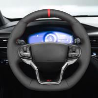 China MEWANT Hand Stitching Genuine Leather Steering Wheel cover for Ford Explorer ST ST-Line Timberline 2020 2021 2022 2023 2024 for sale