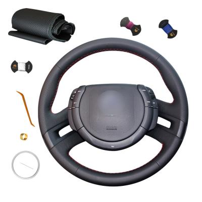 China Car Accessories PU Leather Black Custom Steering Wheel Cover For Citroen C4 Picasso 2007 2008 2009 2010 2011 2012 2013 for sale