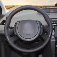 China Car Accessories PU Leather Black Custom Steering Wheel Cover For Citroen C4 Picasso 2007 2008 2009 2010 2011 2012 2013 for sale