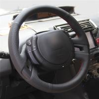 China Car Accessories PU Leather Black Custom Steering Wheel Cover For Citroen C4 Picasso 2007 2008 2009 2010 2011 2012 2013 for sale