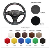 China Custom Design Black Genuine Leather DIY Steering Wheel Cover For Toyota RAV4 Celica MR2 1998 1999 2000 2001 2002 2003 2004 2005 for sale