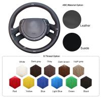 China Car Accessories PU Leather Black Custom Steering Wheel Cover For Citroen C4 Picasso 2007 2008 2009 2010 2011 2012 2013 for sale