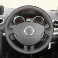 China Hand Stitching Artificial Leather Steering Wheel Cover for Renault Clio 3 Sport 197 2005 2006 2007 2008 2009 2010 2011 2012 2013 for sale