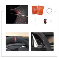 China Black Suede Custom Design DIY Steering Wheel Cover For Toyota Highlander Sienna 2014 2015 2016 2017 2018 2019 for sale