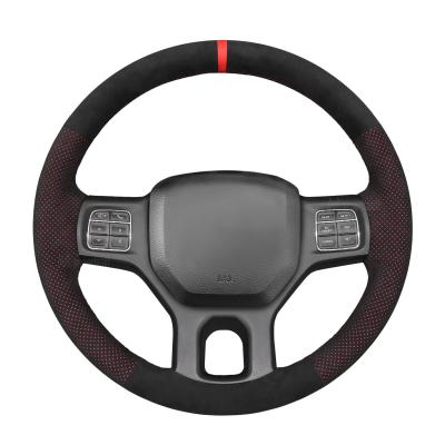 China Car Interior Accessory Handcrafted Premium Athsuede Steering Wheel Cover, Custom Fit for Dodge RAM 1500 3500 2013-2018 Models for sale