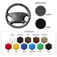 China Custom Artificial Leather Design Black Car Steering Wheel Cover For Toyota Avalon Camry Highlander 2001 2002 2003 2004 for sale