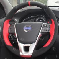 China Black Leather Custom Steering Wheel Covers For Cars for Volvo S40 V50 S80 XC60 XC70 V70 C70 XC90 S60 V40 V60 for sale