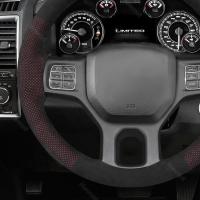 China Car Interior Accessory Handcrafted Premium Athsuede Steering Wheel Cover, Custom Fit for Dodge RAM 1500 3500 2013-2018 Models for sale
