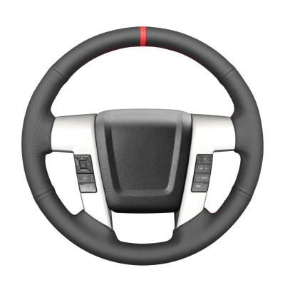 China Hand Stitch Leather Steering Wheel Cover for Ford F-150 2009 2010 2011 2012 2013 2014 for sale