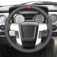 China Hand Stitch Leather Steering Wheel Cover for Ford F-150 2009 2010 2011 2012 2013 2014 for sale