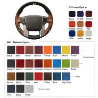 China Brown Leather Black Steering Wheel Wrap For Toyota Land Cruiser Prado 4Runner 2010 2011 2012 2013 2014 2015 2016 2017 2018 2019 for sale