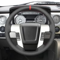 China DIY Car Accessory Hand Sewing Genuine Leather Steering Wheel Cover  For Ford F-150 2009-2014 for sale