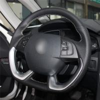 China Car Accessories Black DIY Artificial Leather Hand Stitching Steering Wheel Cover For Citroen DS5 DS 4S for sale