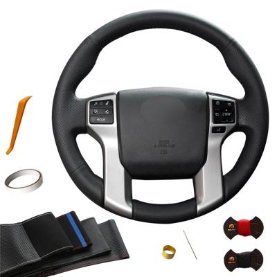 China PU Leather DIY Black Steering Wheel Wrap For Toyota Land Cruiser Prado 4Runner 2010 2011 2012 2013 2014 2015 2016 2017 2018 2019 for sale