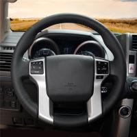 China PU Leather DIY Black Steering Wheel Wrap For Toyota Land Cruiser Prado 4Runner 2010 2011 2012 2013 2014 2015 2016 2017 2018 2019 for sale