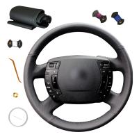 China Custom Design Genuine Leather Black DIY Steering Wheel Cover For Citroen C5 2008 2009 2010 2011 2012 2013 2014 2015 2016 2017 for sale