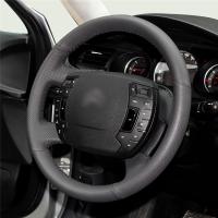 China Custom Design Genuine Leather Black DIY Steering Wheel Cover For Citroen C5 2008 2009 2010 2011 2012 2013 2014 2015 2016 2017 for sale