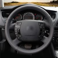 China Custom Design Genuine Leather Black DIY Steering Wheel Cover For Citroen C5 2008 2009 2010 2011 2012 2013 2014 2015 2016 2017 for sale