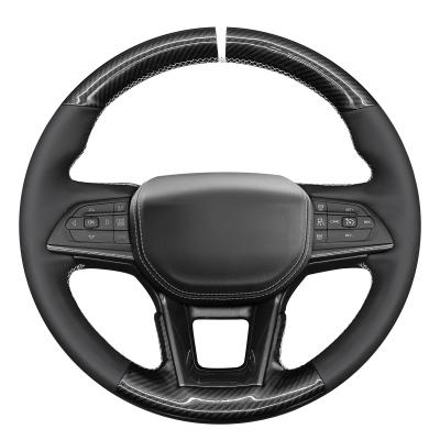 China Hand Sewing Carbon Fiber Steering Wheel Cover For Jeep Grand Cherokee V(WL) 2022-2024 for sale