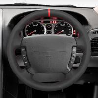 China Car Accessories Hand Siticthed Black Genuine Leather Steering Wheel Cover for Ford Falcon 2002-2008 for sale