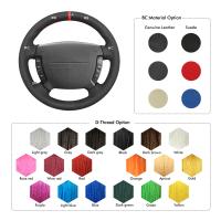 China Car Accessories Hand Siticthed Black Genuine Leather Steering Wheel Cover for Ford Falcon 2002-2008 for sale