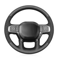 China Hand Stitched Blue Luxurious Suede Steering Wheel Cover for Dodge RAM 1500 RAM 2019-2023 for sale