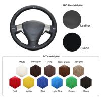 China Genuine Leather Black Hand Sewing Custom Steering Wheel Cover For Toyota Corolla Matrix Auris 2007 2008 2009 2010 2011 2012 2013 for sale