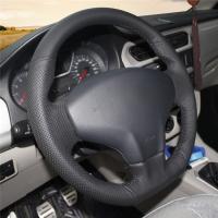 China Car Accessories Black Artificial Leather Customized Steering Wheel Cover For Citroen Elysee C-Elysee New Elysee 2014 for sale