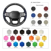 China Hand Stitched Blue Luxurious Suede Steering Wheel Cover for Dodge RAM 1500 RAM 2019-2023 for sale