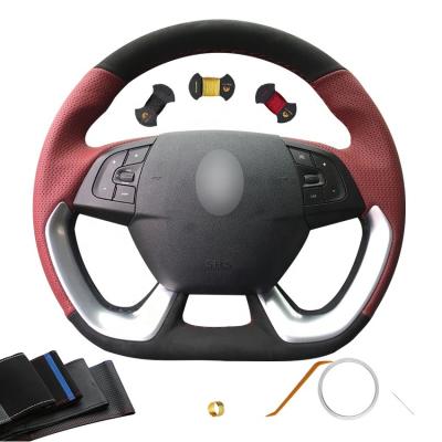 China MEWANT New Type Permanent Custom Car Accessories Hand Sew Steering Wheel Cover Hot Selling High Quality For Citroen  DS5  DS4 for sale