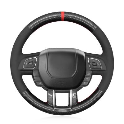 China High Quality Black Customized Hand Sewing Carbon Fiber Suede Steering Wheel Cover for Land Rover Range Rover Evoque for sale