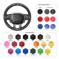 China High Quality Black Customized Hand Sewing Carbon Fiber Suede Steering Wheel Cover for Land Rover Range Rover Evoque for sale