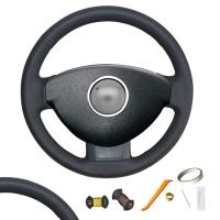 China For Renault Duster Dacia Duster 20112012 2013 2014 2015 Custom Black Leather Handing Sew Steering Wheel Cover for sale