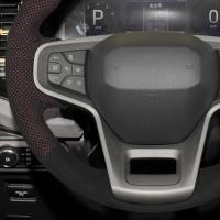 China Car Accessories Customized Dark Soft Suede Steering Wheel Cover for Ford Bronco 2021 2022 2023 2024 for sale