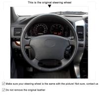 China Personalized Black PU Leather Steering Wheel Cover For Toyota Sequoia Sienna Tundra 2003 2004 2005 2006 2007 2008 2009 2010 for sale