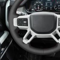 China Handcrafted Genuine Leather Steering Wheel Cover for Land Rover Defender L663 Discovery III L462 2020-2024 Models for sale